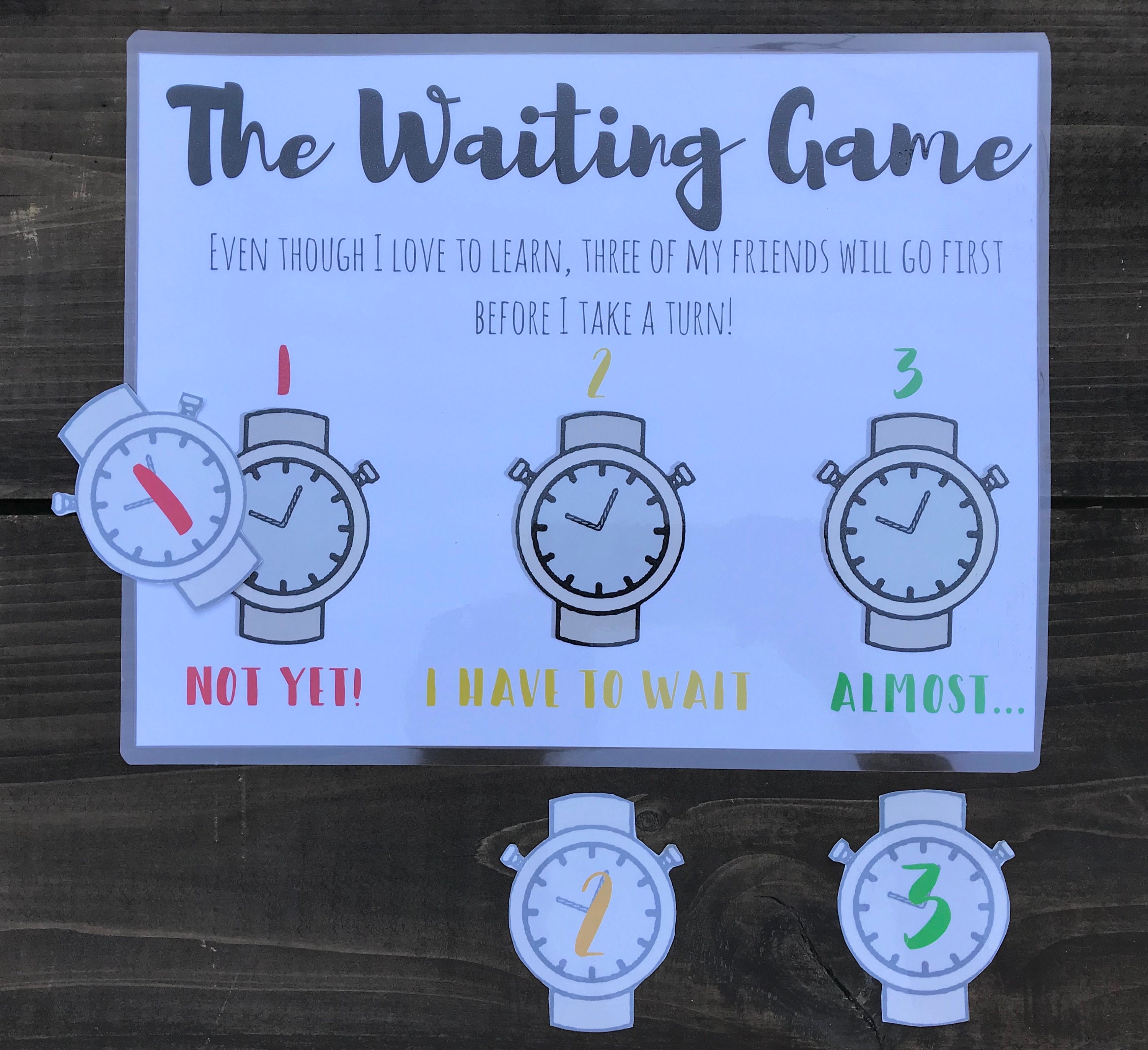 Taking Turns: the Waiting Game Printable (A Self-control/turn-taking ...