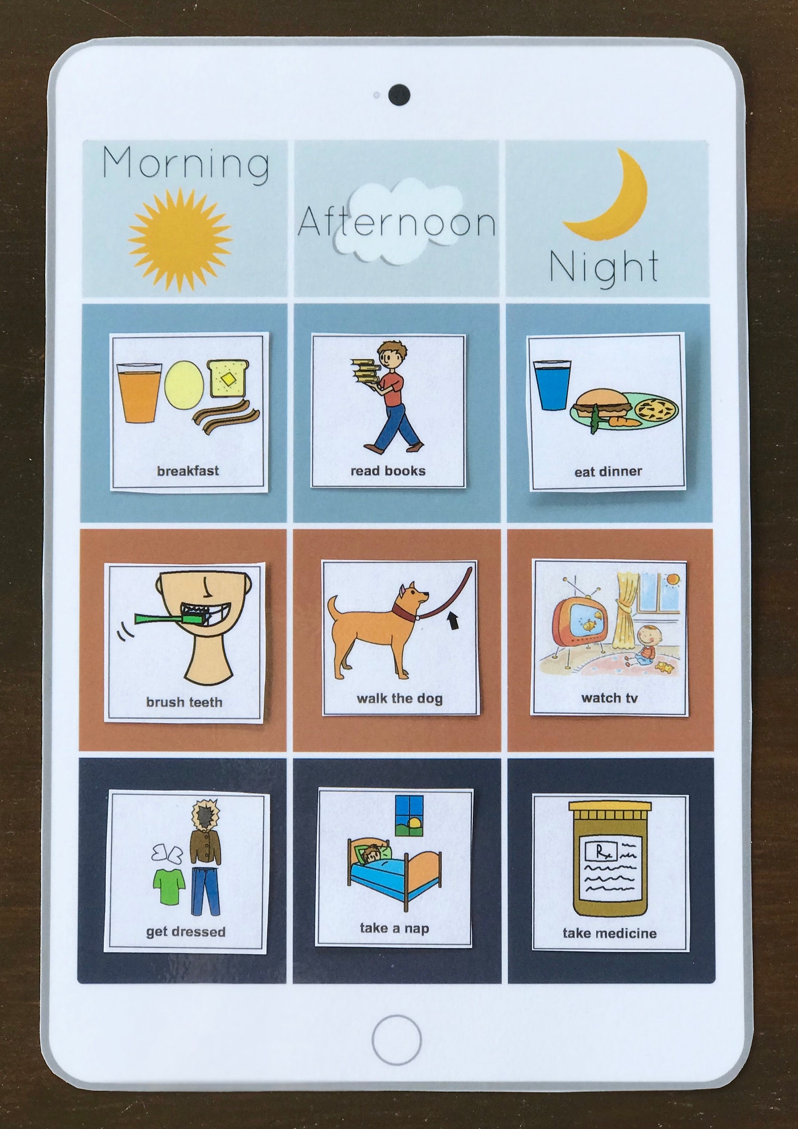 Visual Schedule Printable With PECS Divided by Time of Day (chore Chart ...