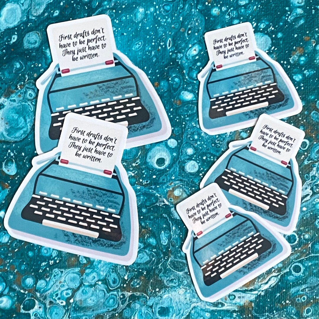 First Drafts Dont Have to Be Perfect Typewriter Quote Sticker - Etsy