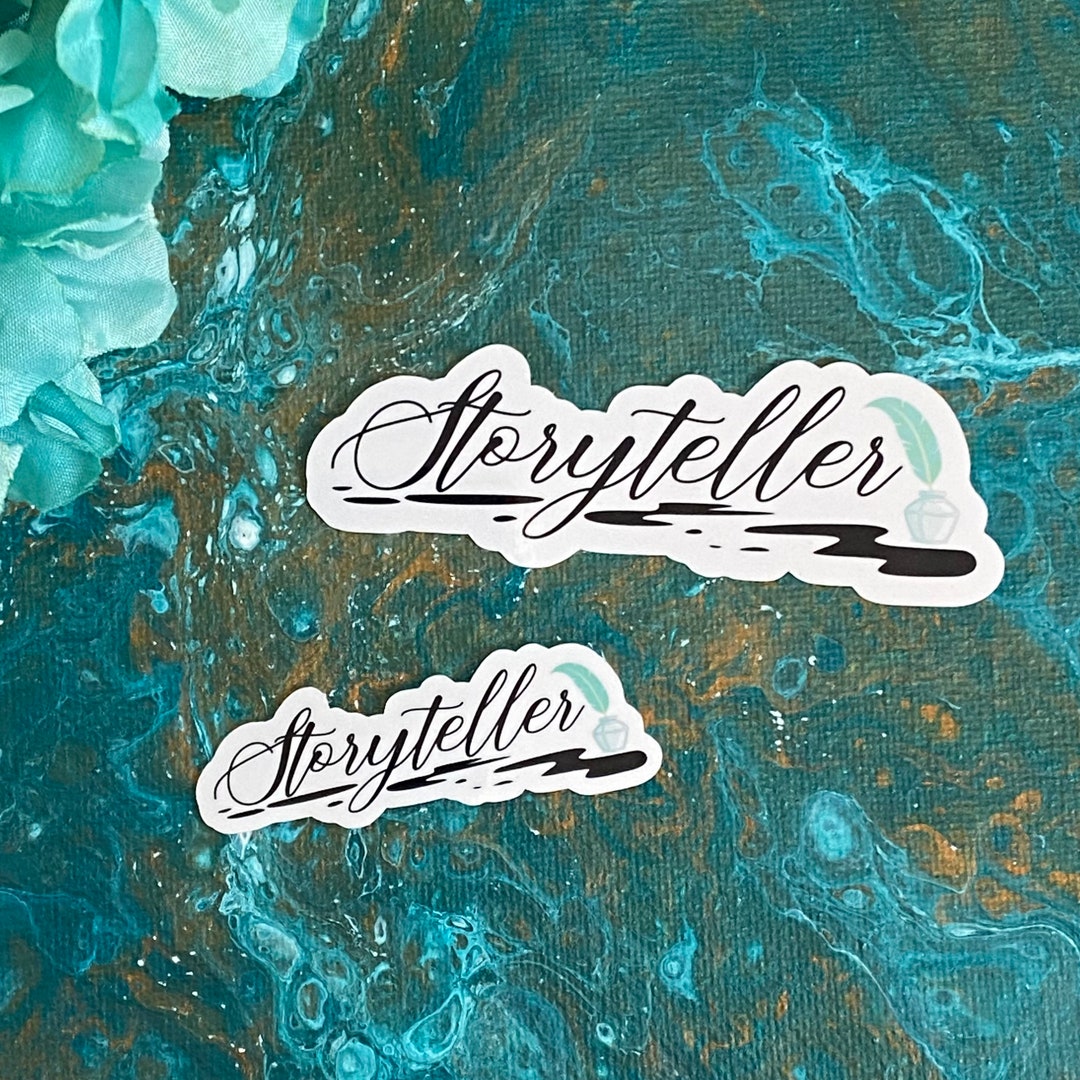 Storyteller Quill and Ink Quote Sticker Gifts for Writers and Authors ...