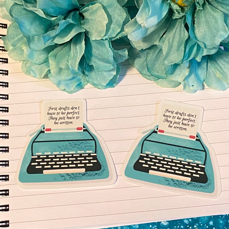First Drafts Dont Have to Be Perfect Typewriter Quote Sticker - Etsy