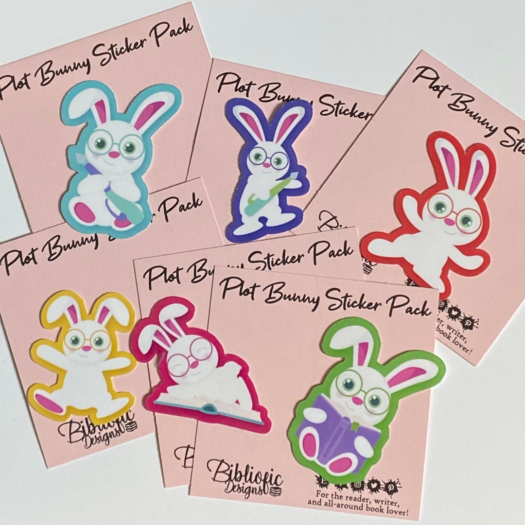 Plot Bunny Sticker Pack Cute Reading and Writing Bunnies Gifts for ...