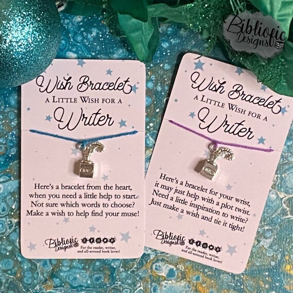 Wish Bracelet Quill and Ink Charm Gifts for Writers - Etsy