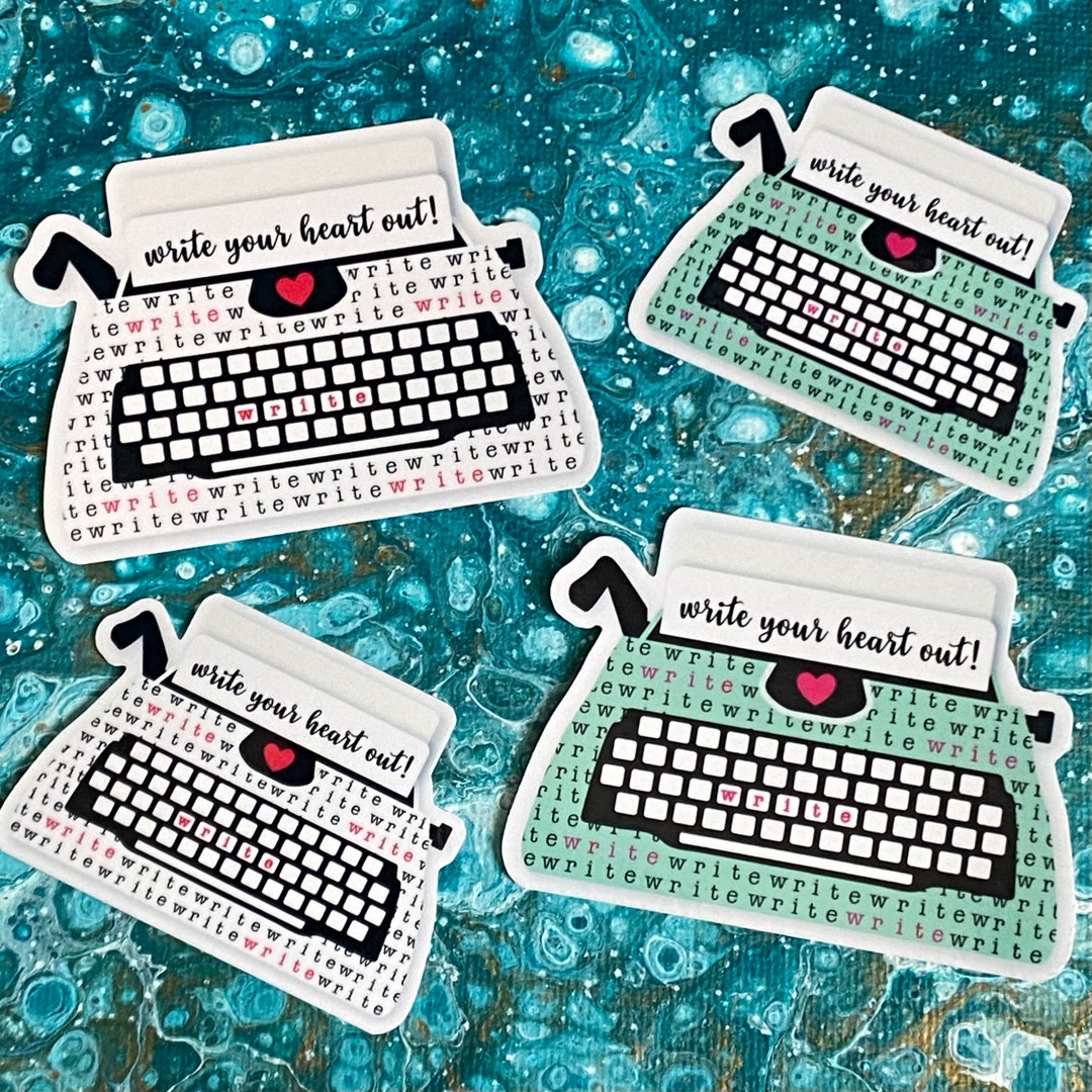 Write Your Heart Out Typewriter Quote Sticker Gifts for Writers and ...