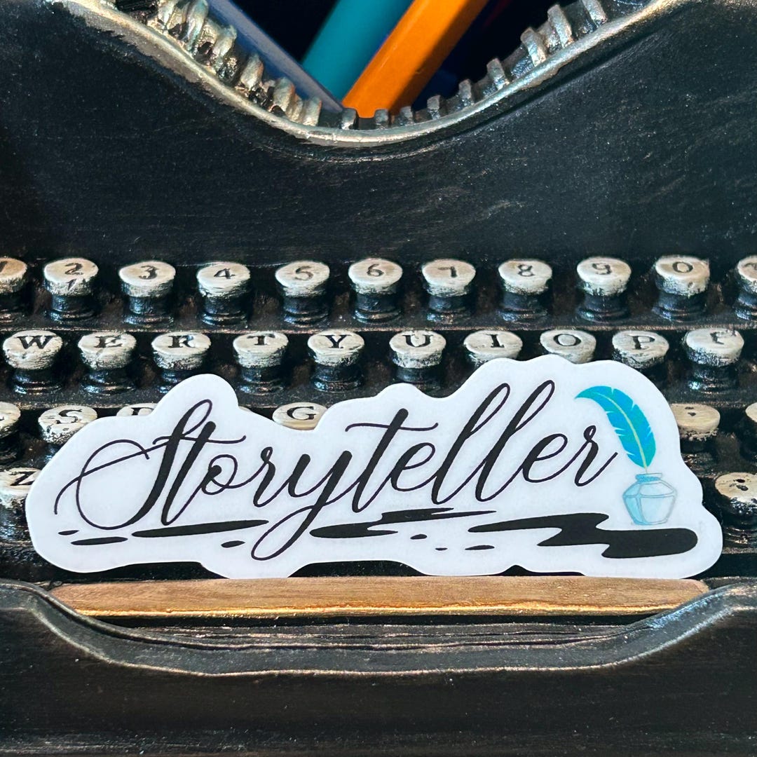 Storyteller Quill and Ink Quote Sticker Gifts for Writers and Authors ...
