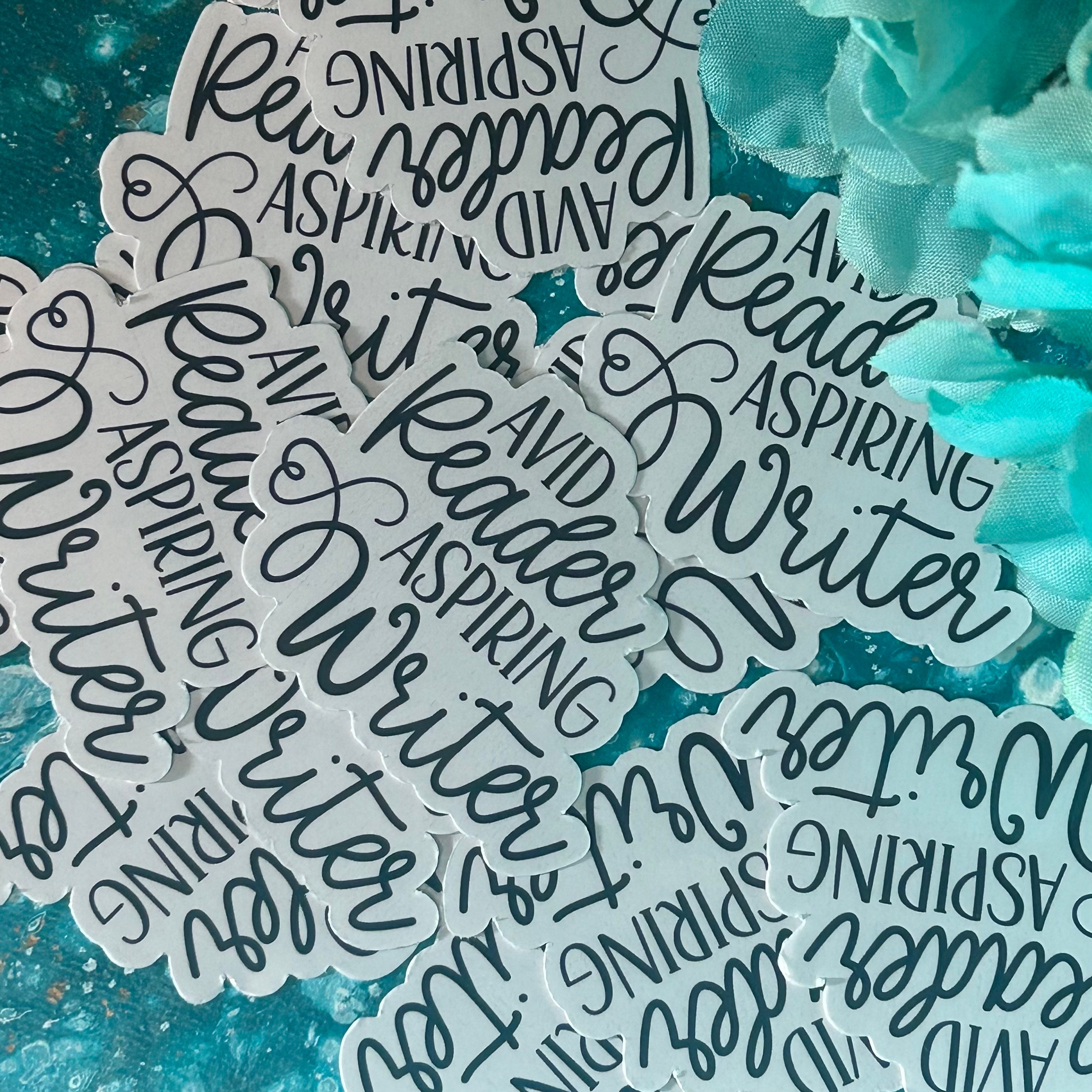 Avid Reader Aspiring Writer Quote Sticker | Gifts for Readers and ...