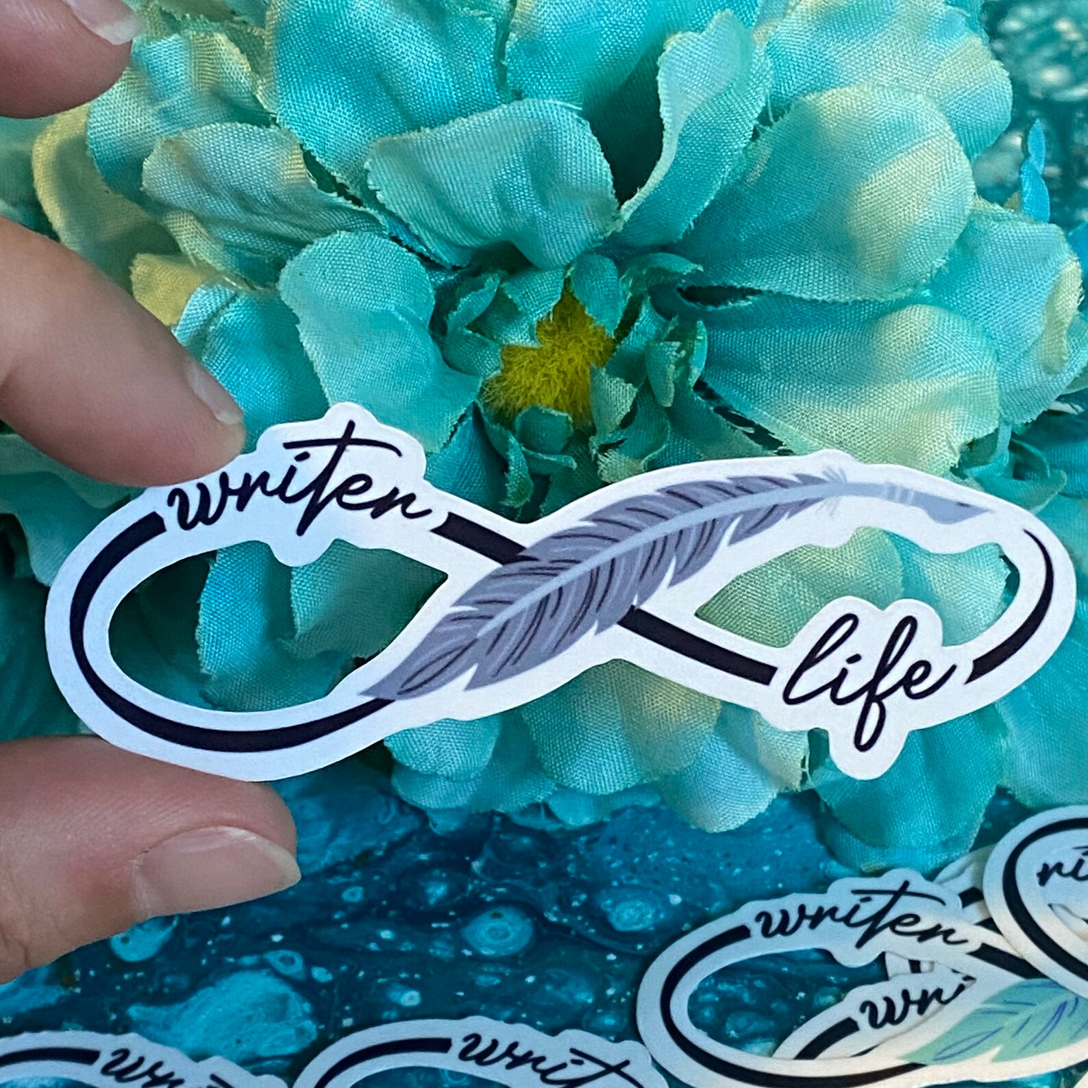 Writer Life Infinity Symbol With Feather Quill Plume Assorted - Etsy