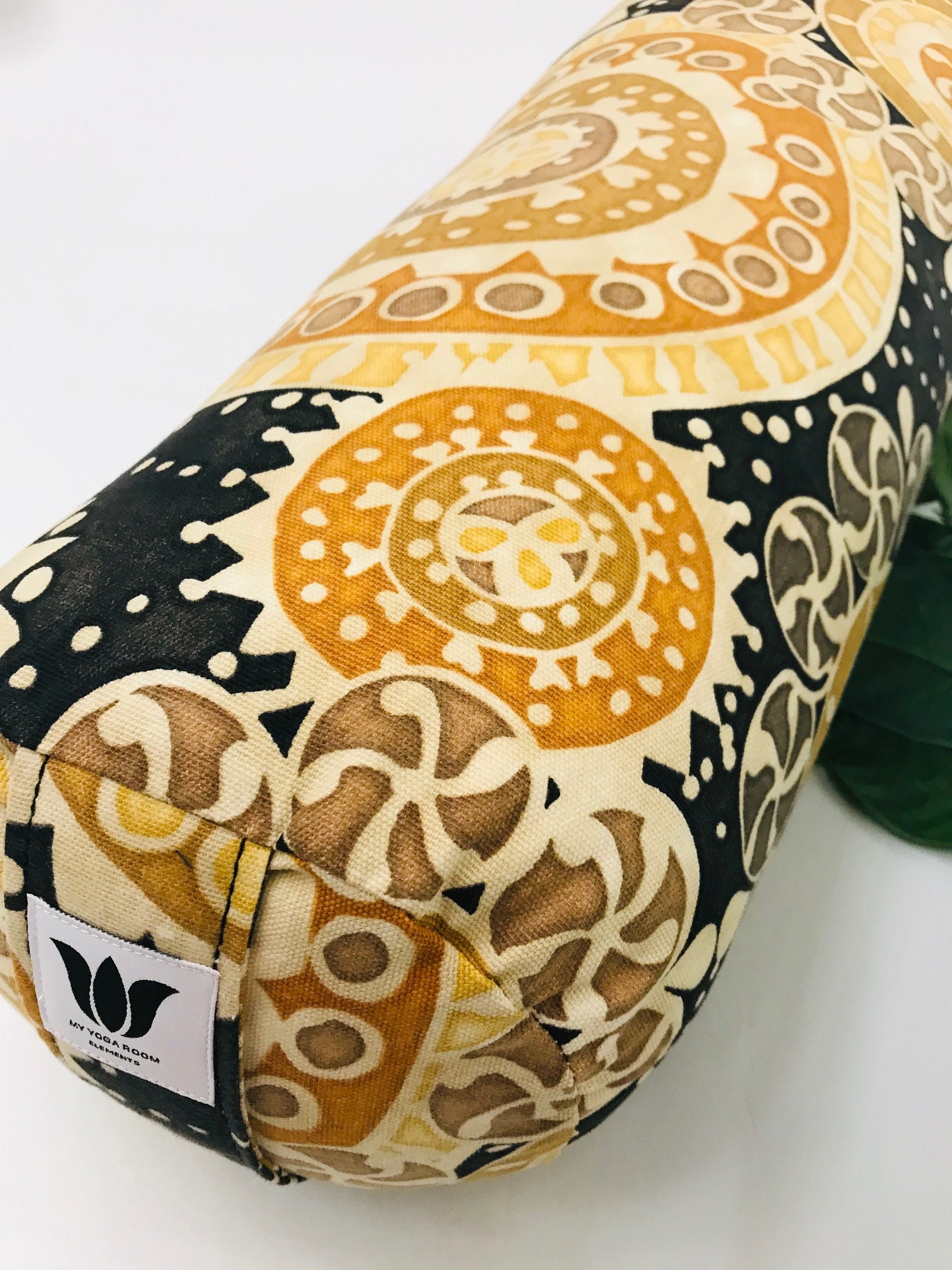 Yoga Bolster Round Yoga Bolster Yoga Practice Prop Modern Graphic Fall Colors Washable