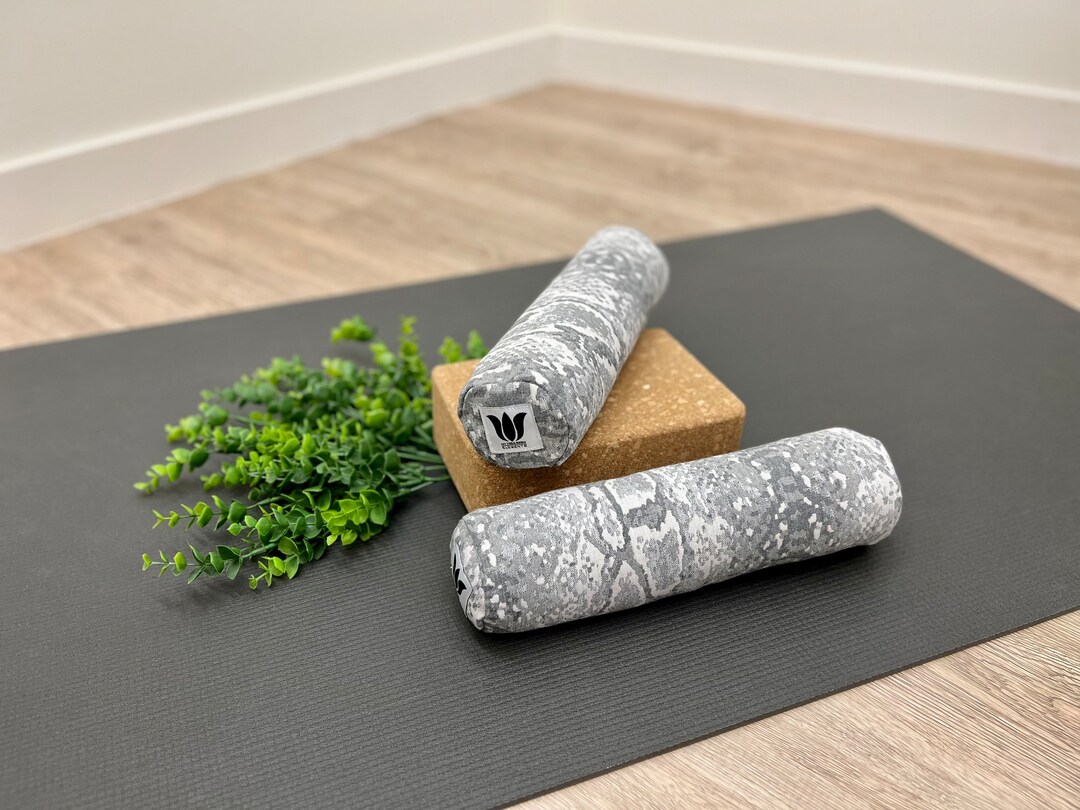 Mini Yoga Bolsters, Grey Mottle Print, Improve Alignment and Cushion ...