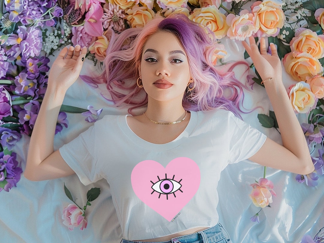 Pink Evil Eye Tshirt, Protection, Cottagecore, Fairy Magic, Moonchild ...