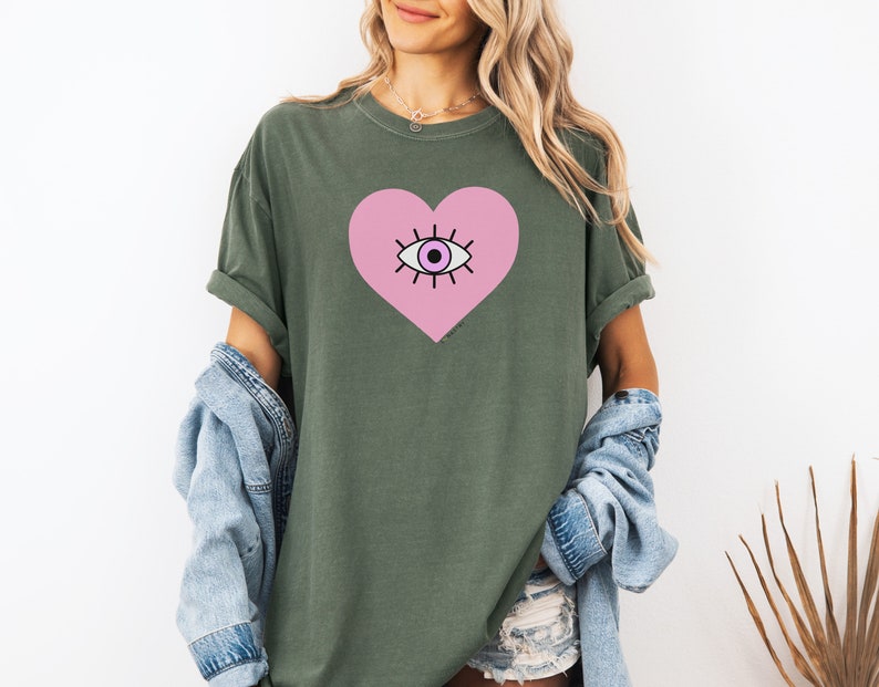 Pink Evil Eye Tshirt, Protection, Cottagecore, Fairy Magic, Moonchild ...