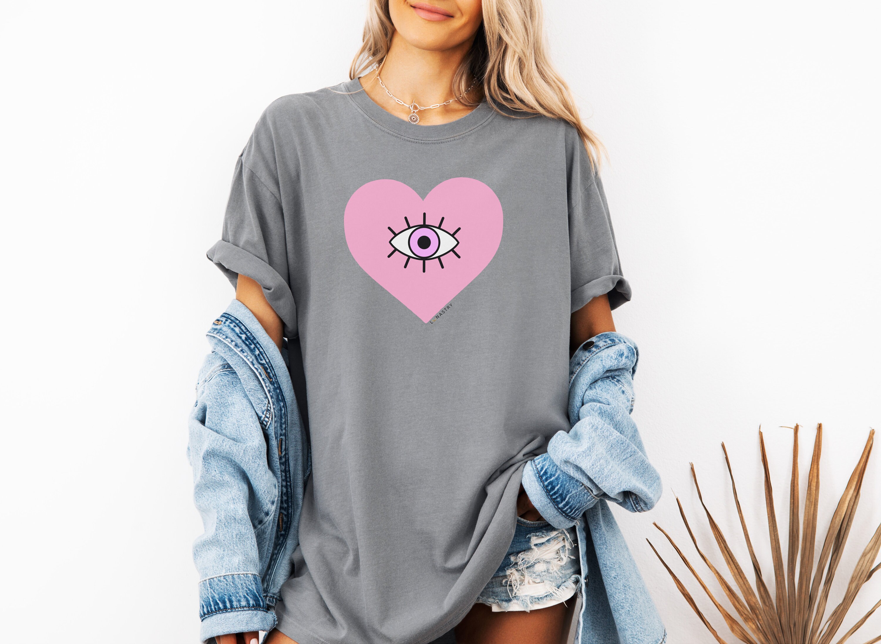 Pink Evil Eye Tshirt, Protection, Cottagecore, Fairy Magic, Moonchild ...