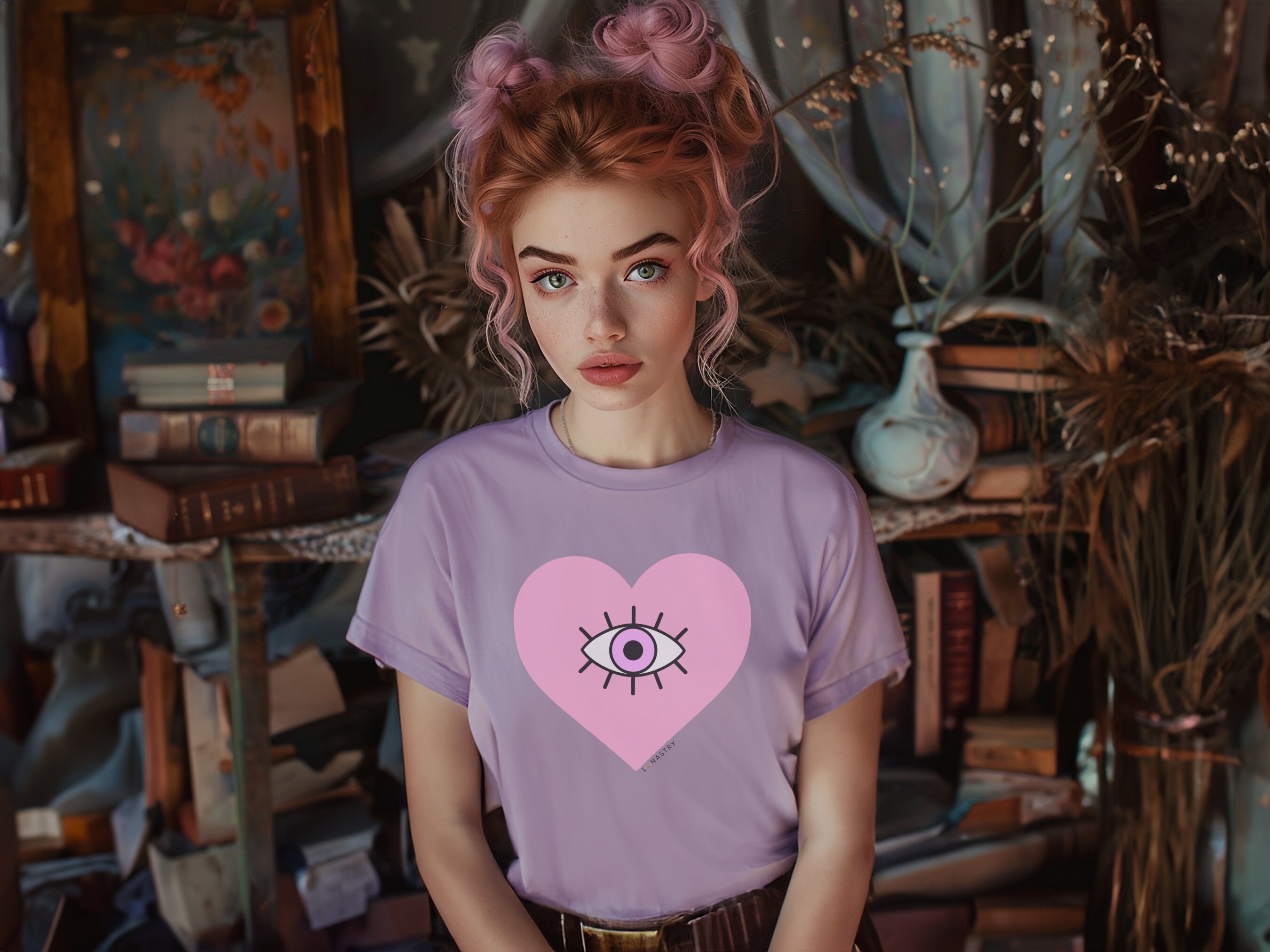 Pink Evil Eye Tshirt, Protection, Cottagecore, Fairy Magic, Moonchild ...