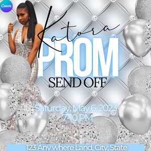 Personalize Prom Send off Flyer, Invitation, Text Invite - Editable - Etsy