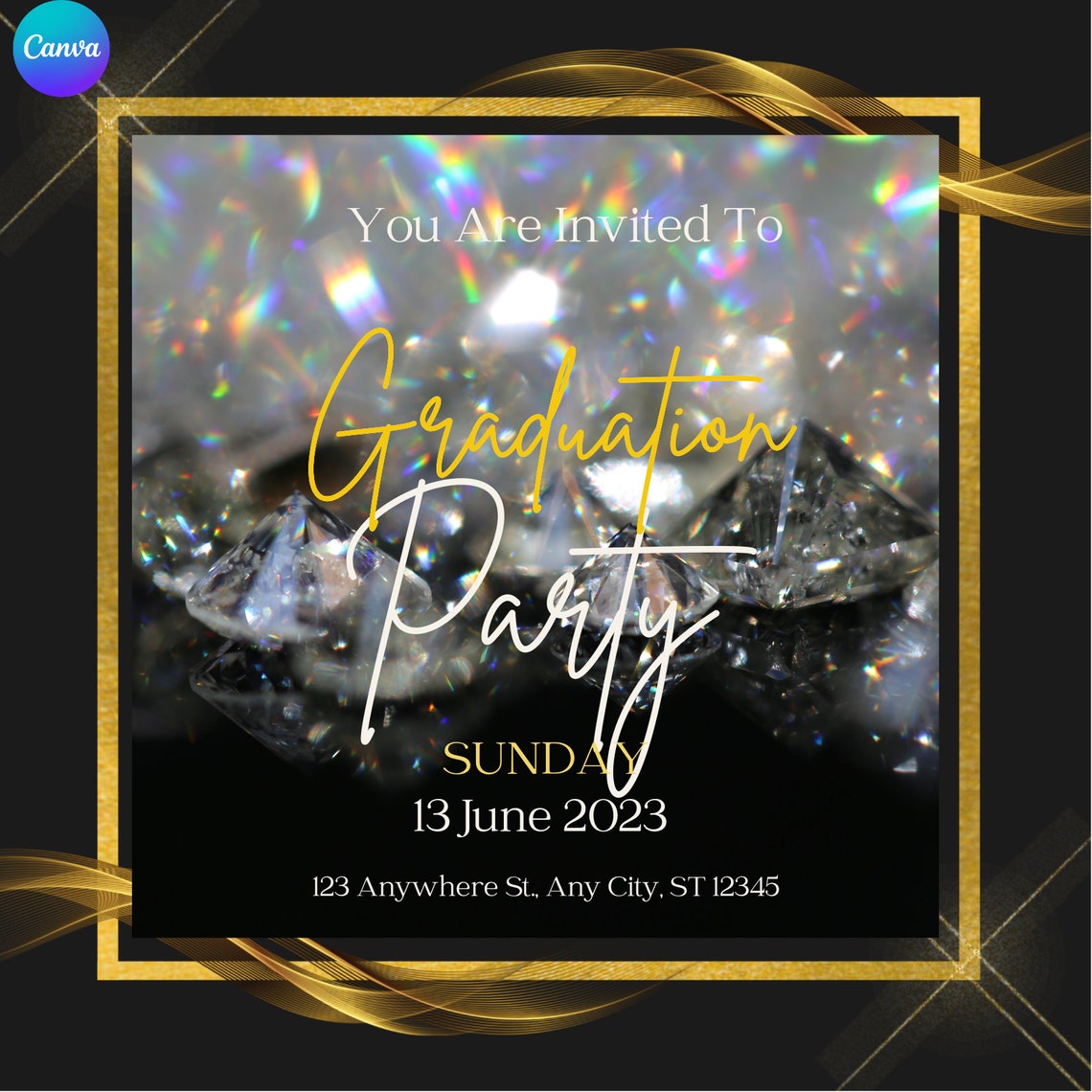 Personalize Graduation Party Invite, Text Invite, Prom Send off ...