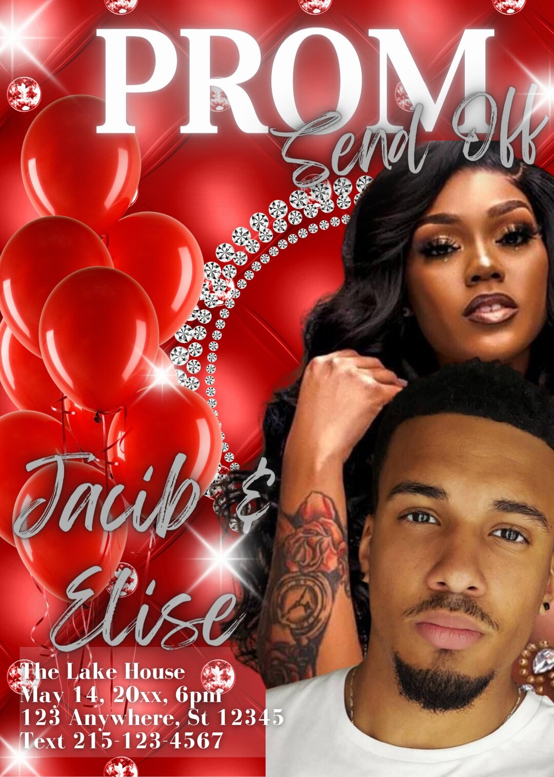 Personalize Prom Send off Flyer, Invitation, Prom, Party, Text Invite ...