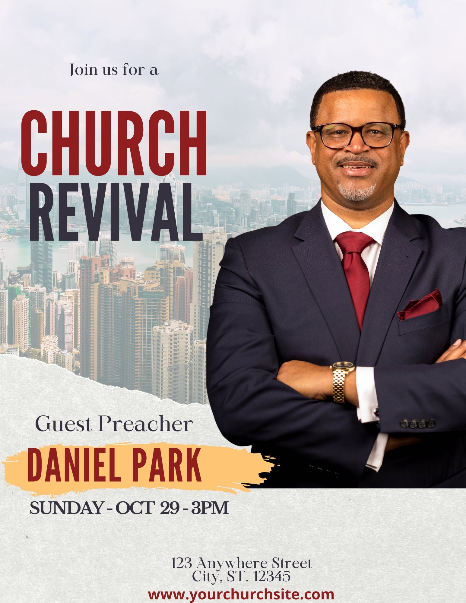 Editable Church Revival Flyer Template: Canva Social Media Invite - Etsy