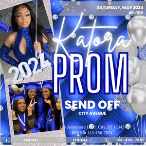 Personalize Prom Send off Flyer, Invitation, Text Invite Editable - Etsy