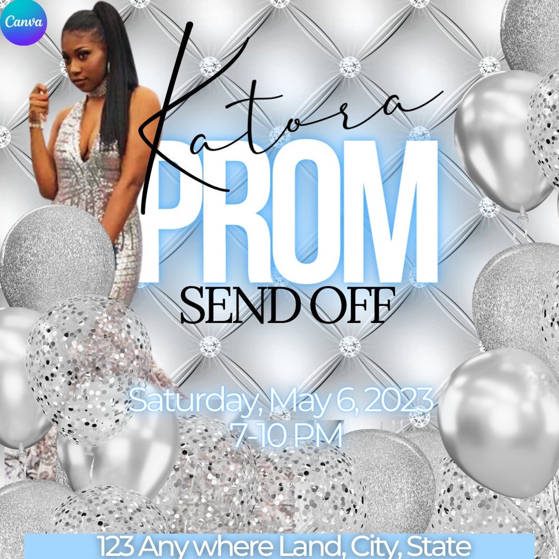 Personalize Prom Send off Flyer, Invitation, Text Invite - Editable - Etsy