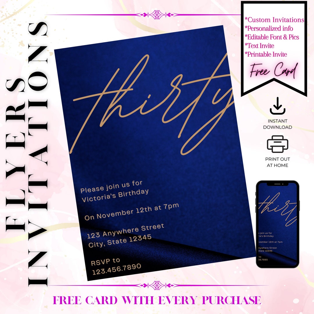 Personalize Birthday Party Invitation Event Flyer Text - Etsy