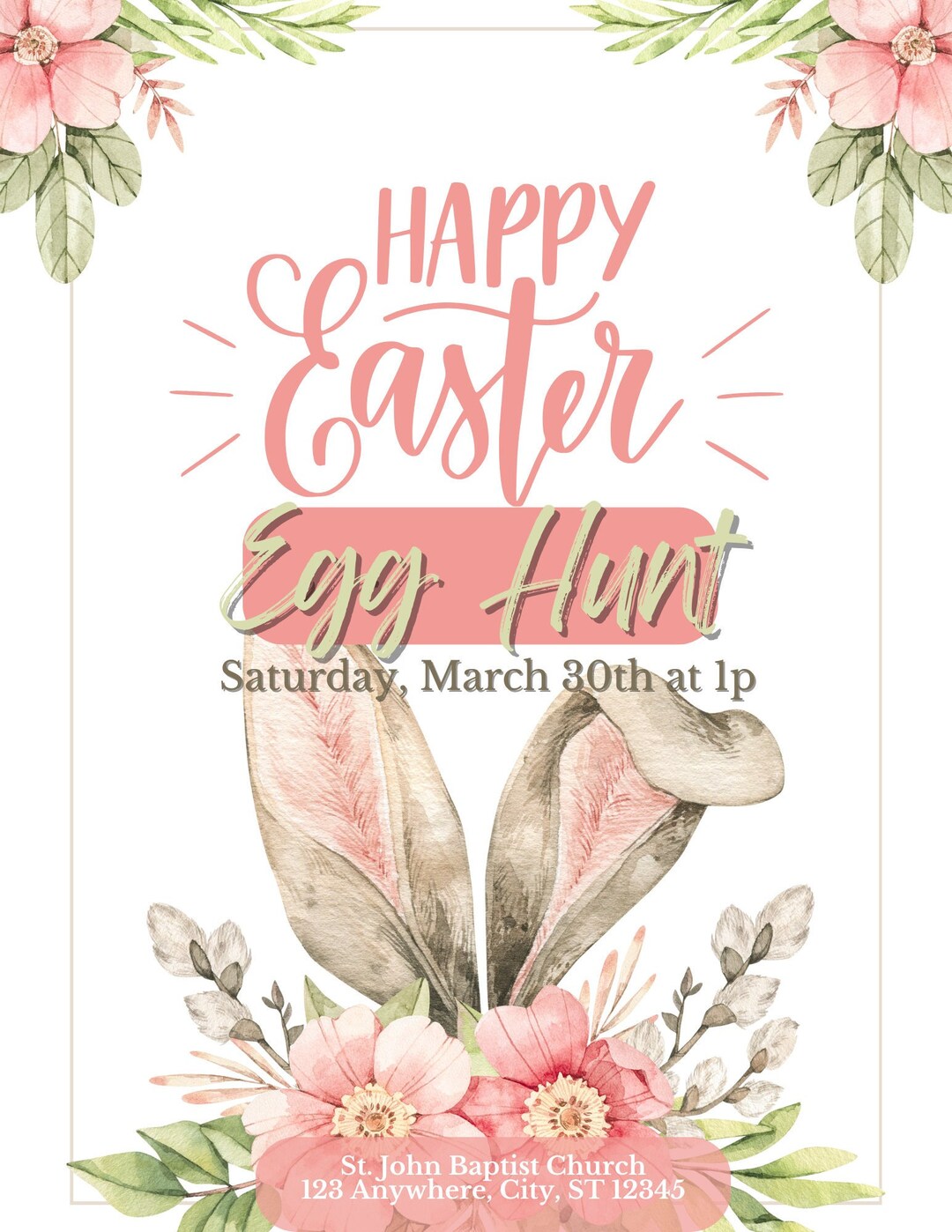 Church Flyer Template, Easter Service Flyer, Good Friday, Resurrection ...