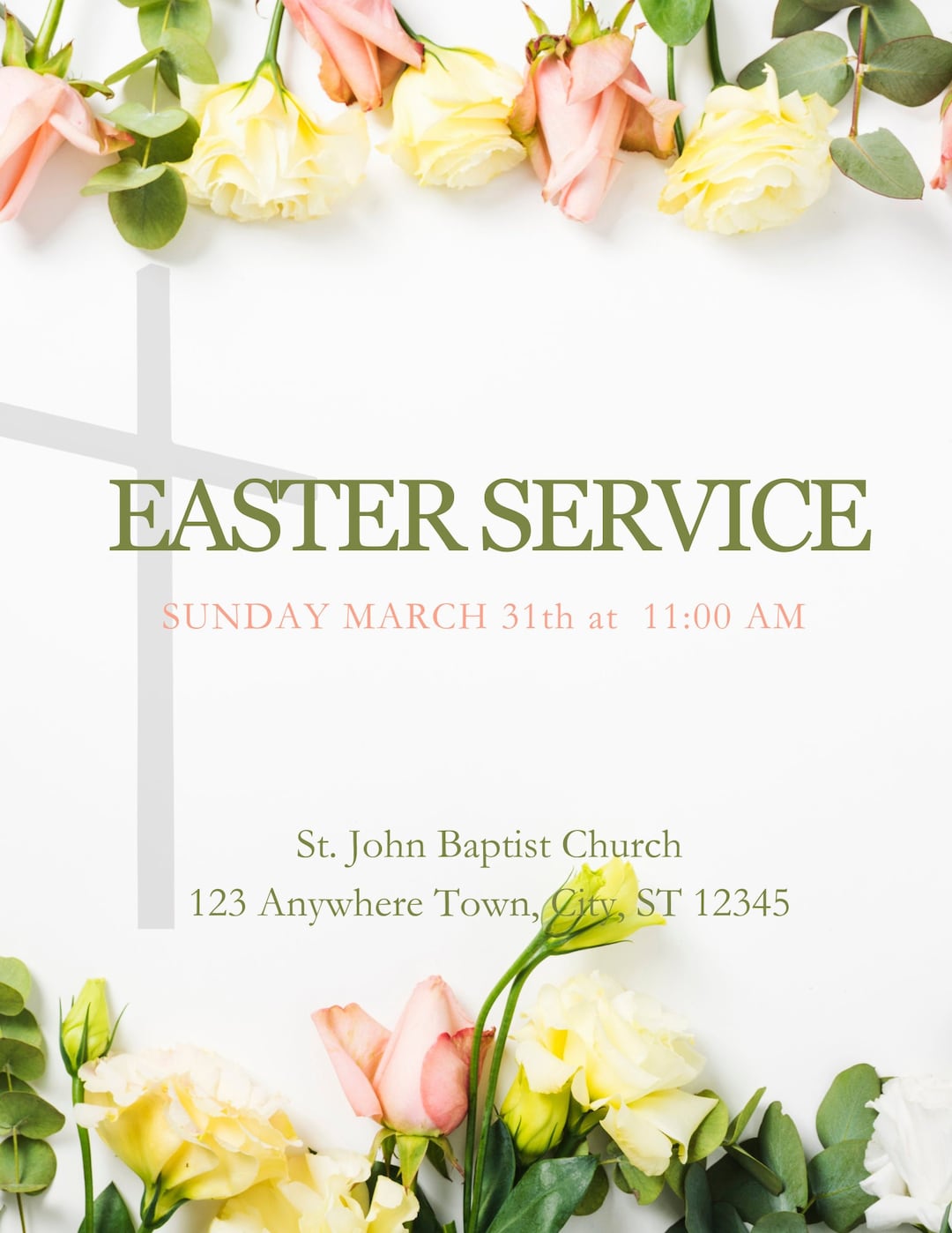 Church Flyer Template, Easter Service Flyer, Good Friday, Resurrection ...