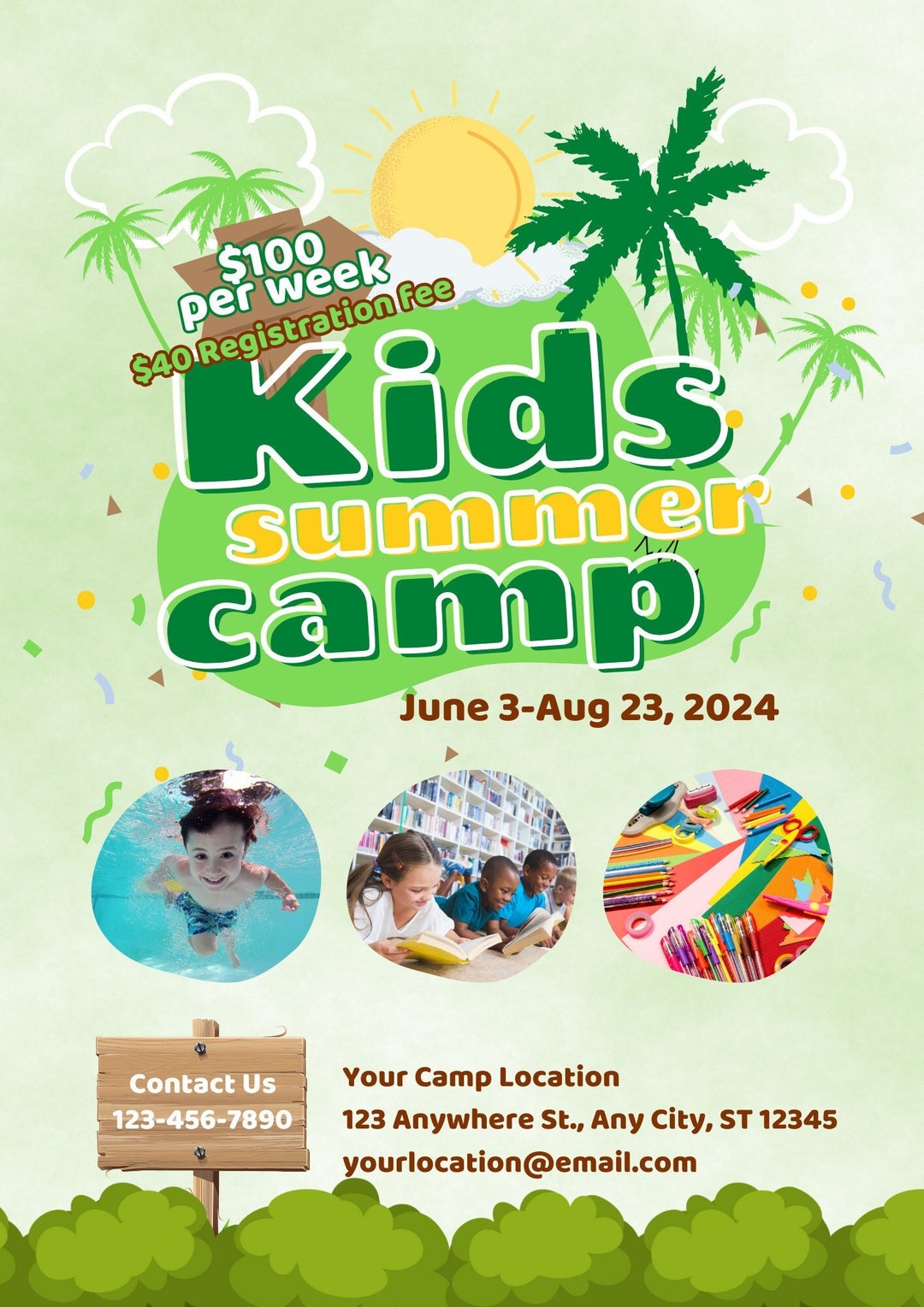 EDITABLE Kids Summer Camp Flyer, Camp Fest Flyer Template, Youth Camp ...