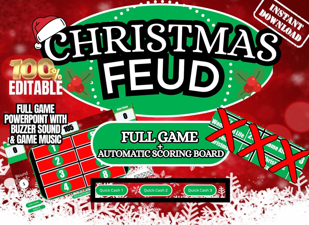 Christmas Fued Game | Family Fued I Family Christmas Party Game | Games ...