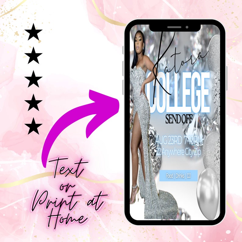 Personalize College Send-off Invitation, Trunk Party, Text Invite ...