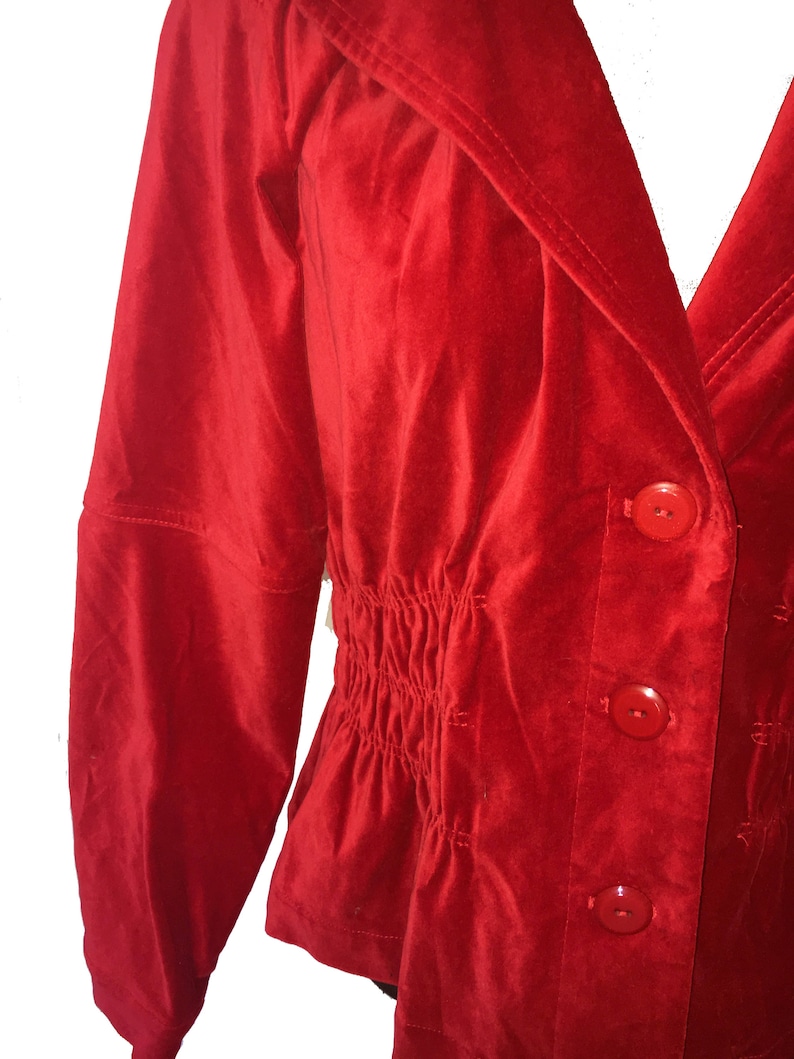 Lucious Red Velvet Coat Blazer Jacket with Vampire Collar | Etsy