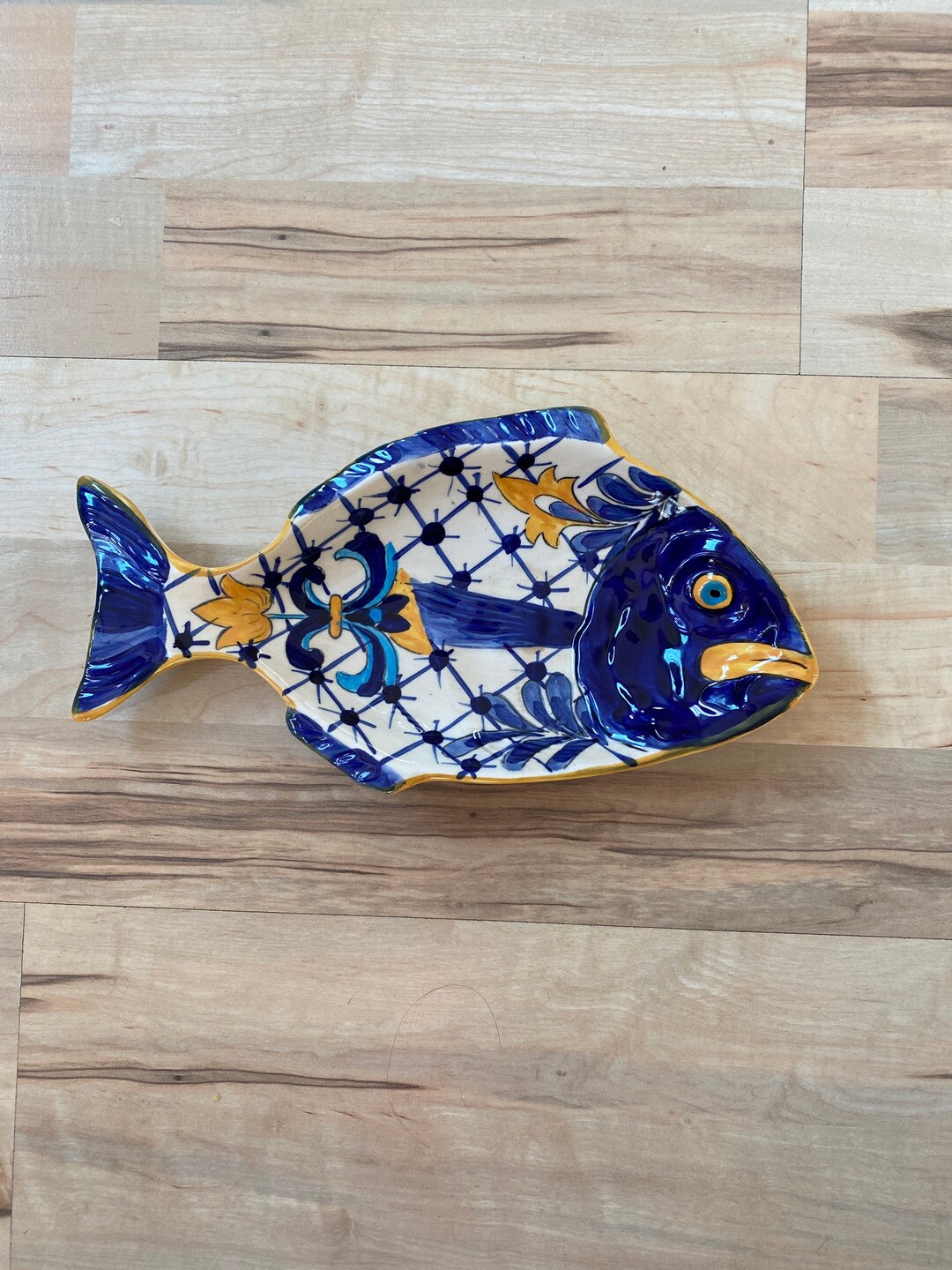 Gorgeous Ceramic Fish Bowl Fish-shaped Snack Bowl Blue and - Etsy