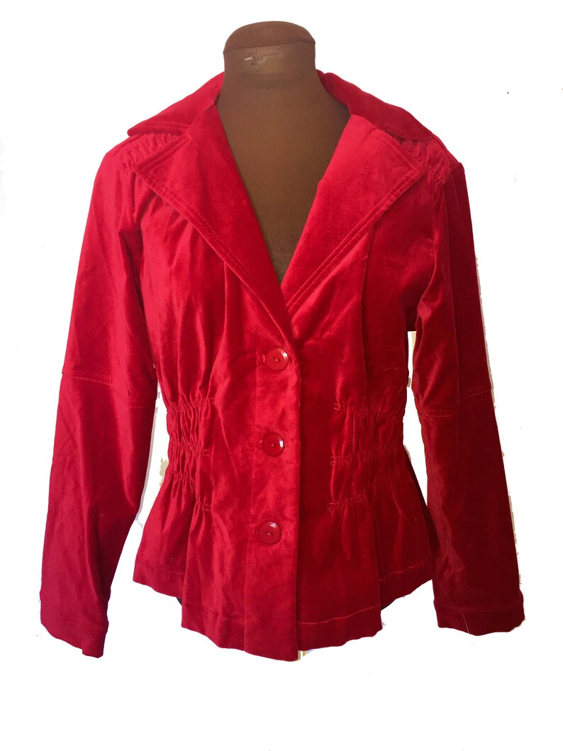 Lucious Red Velvet Coat Blazer Jacket with Vampire Collar | Etsy
