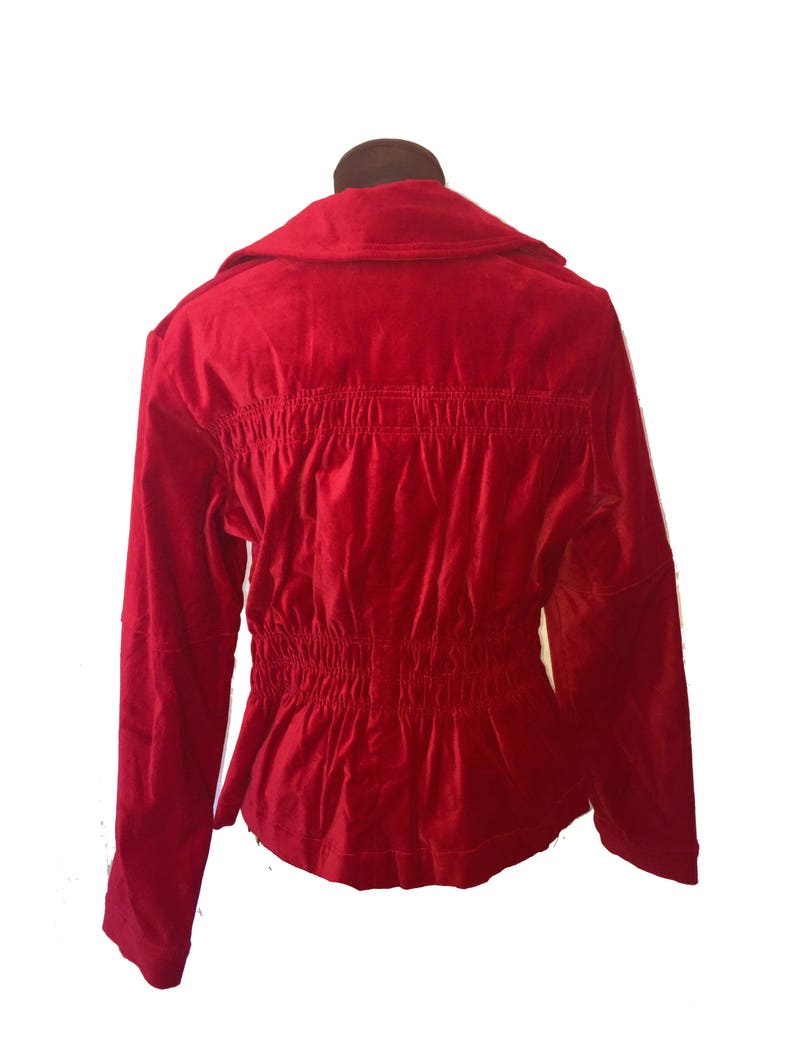 Lucious Red Velvet Coat Blazer Jacket with Vampire Collar | Etsy