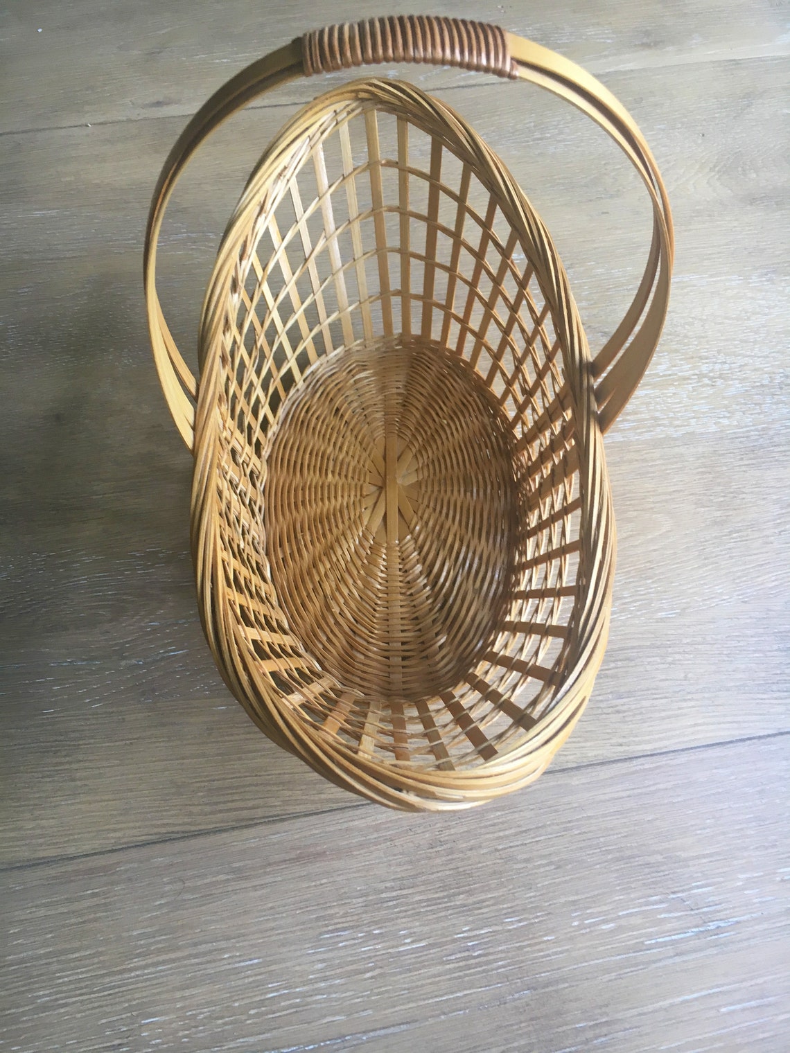 Gorgeous Unique Wicker Basket W/ Handle Woven Basket - Etsy