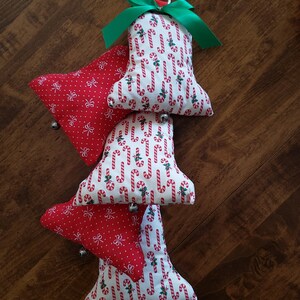 Vintage Hand Sewn Cloth Christmas Bells With Jingle Bells Wall Hanging ...