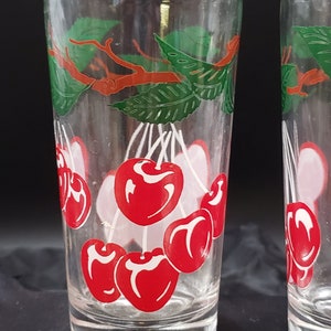 Retro Vintage Tall Cherry Juice Glasses Set of 2 Swanky Swig Juice ...