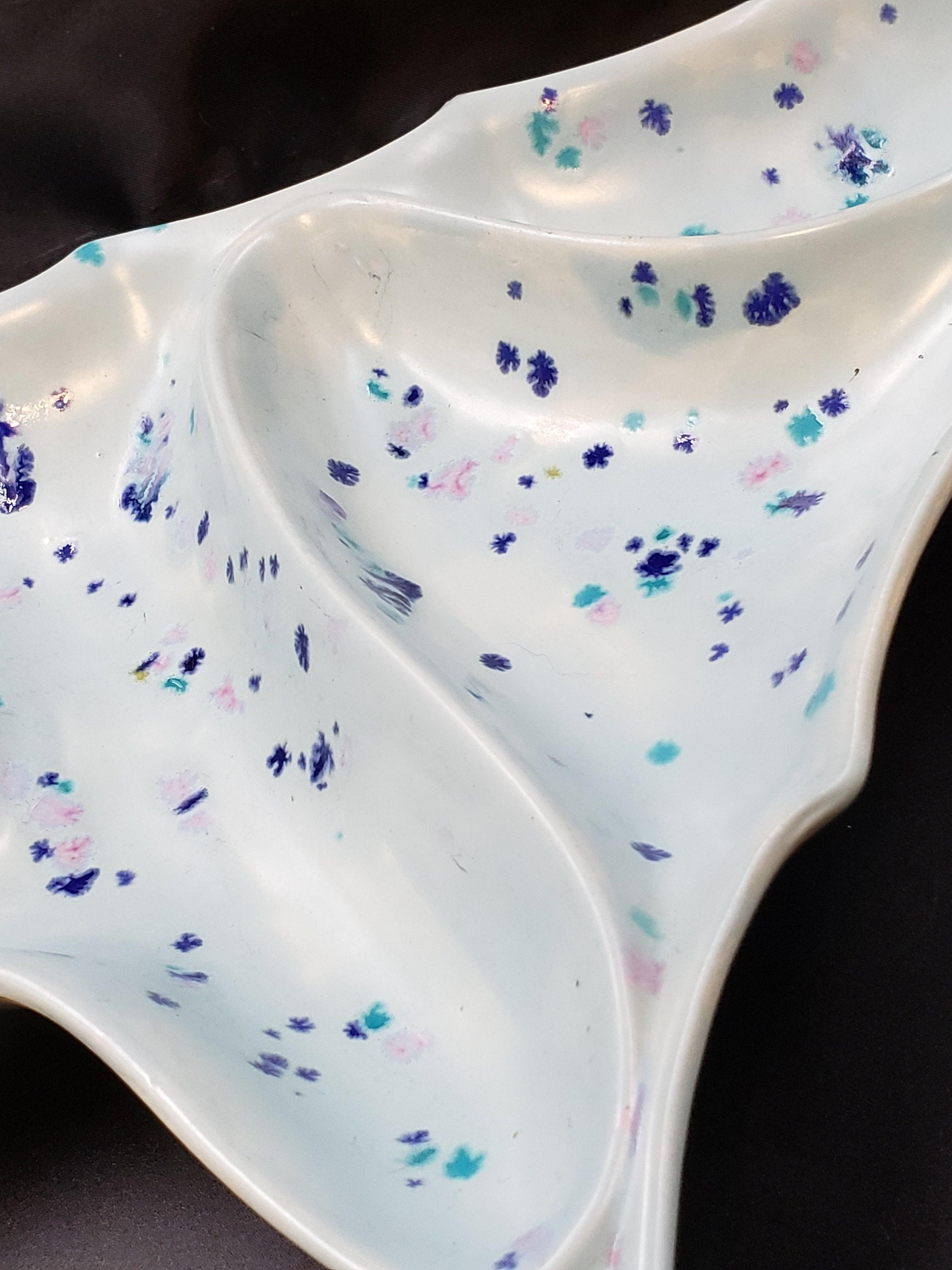 Vintage Atlantic Mold Speckled Aqua Blue Christmas Tree Tray Dish Gift ...
