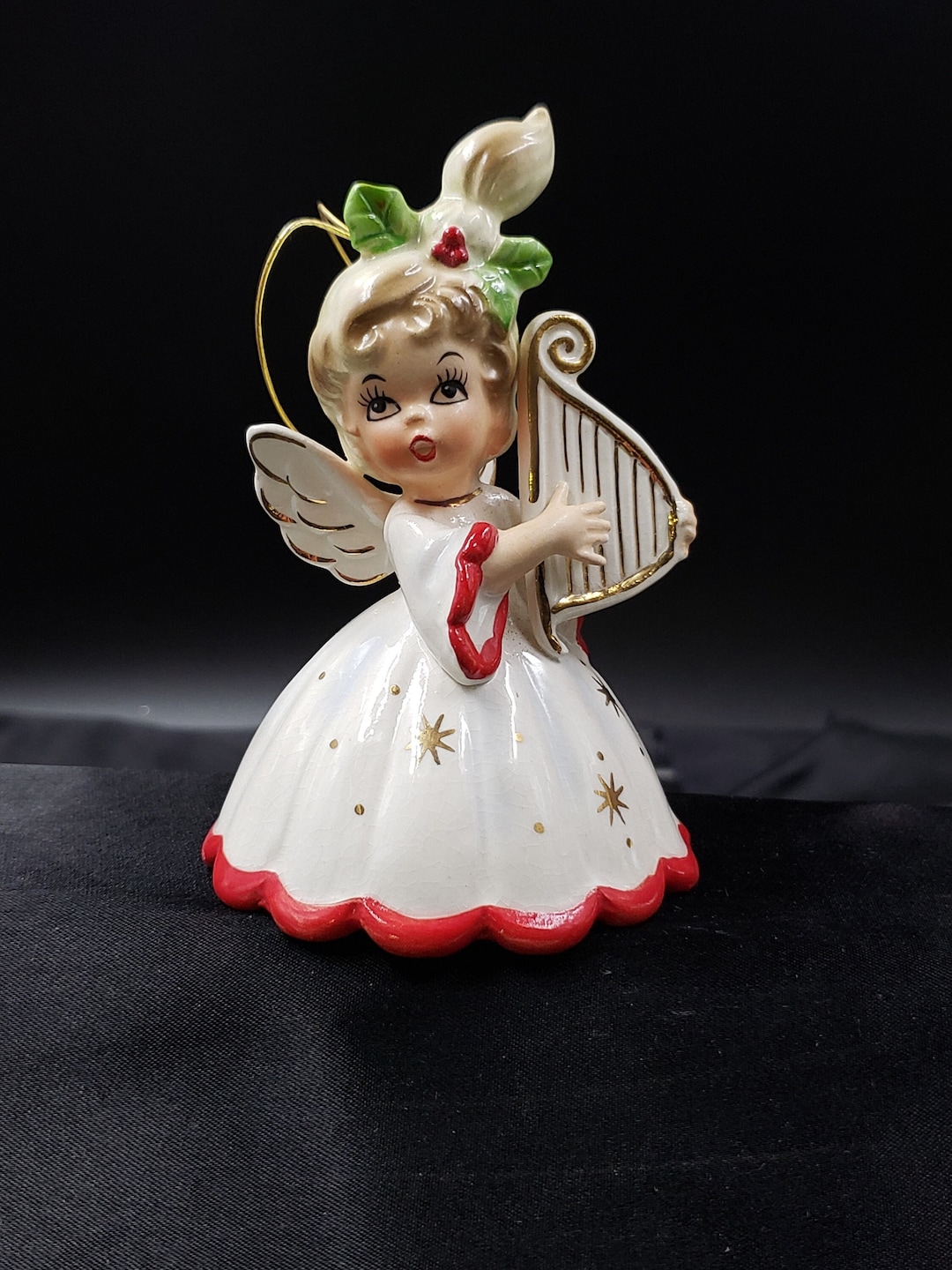 Vintage Josef Originals Christmas Angel Bell Ornament With Pony Tail ...