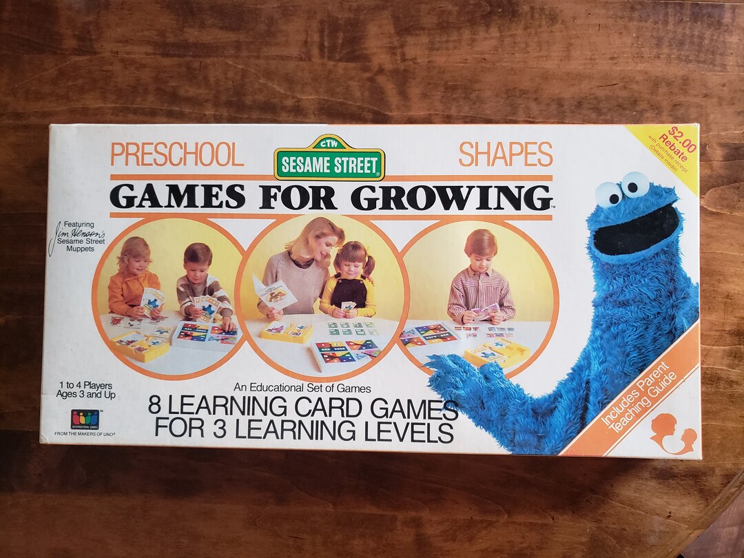Sesame Street Preschool Shapes 8 Learning Card Games 3 Levels 1 to 4 ...