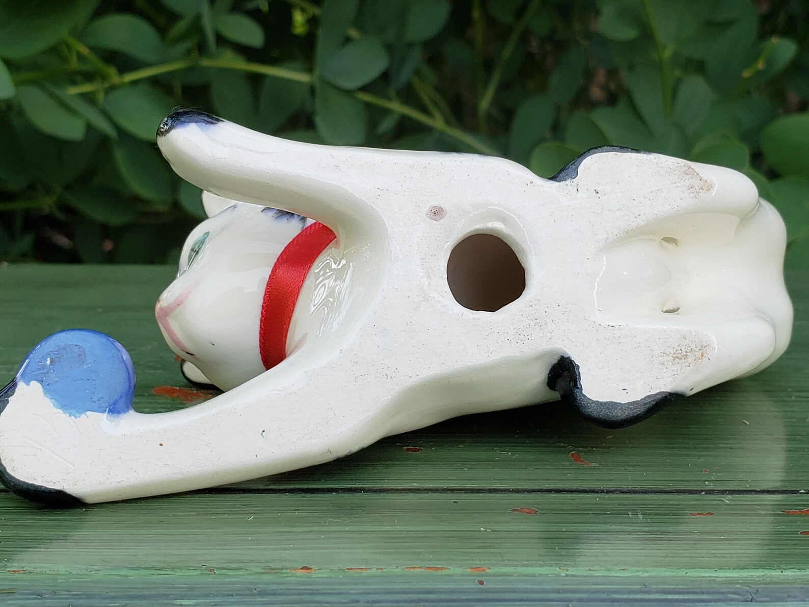 Mitzi Black and White Cat Figurine With Red Bow Playing With - Etsy