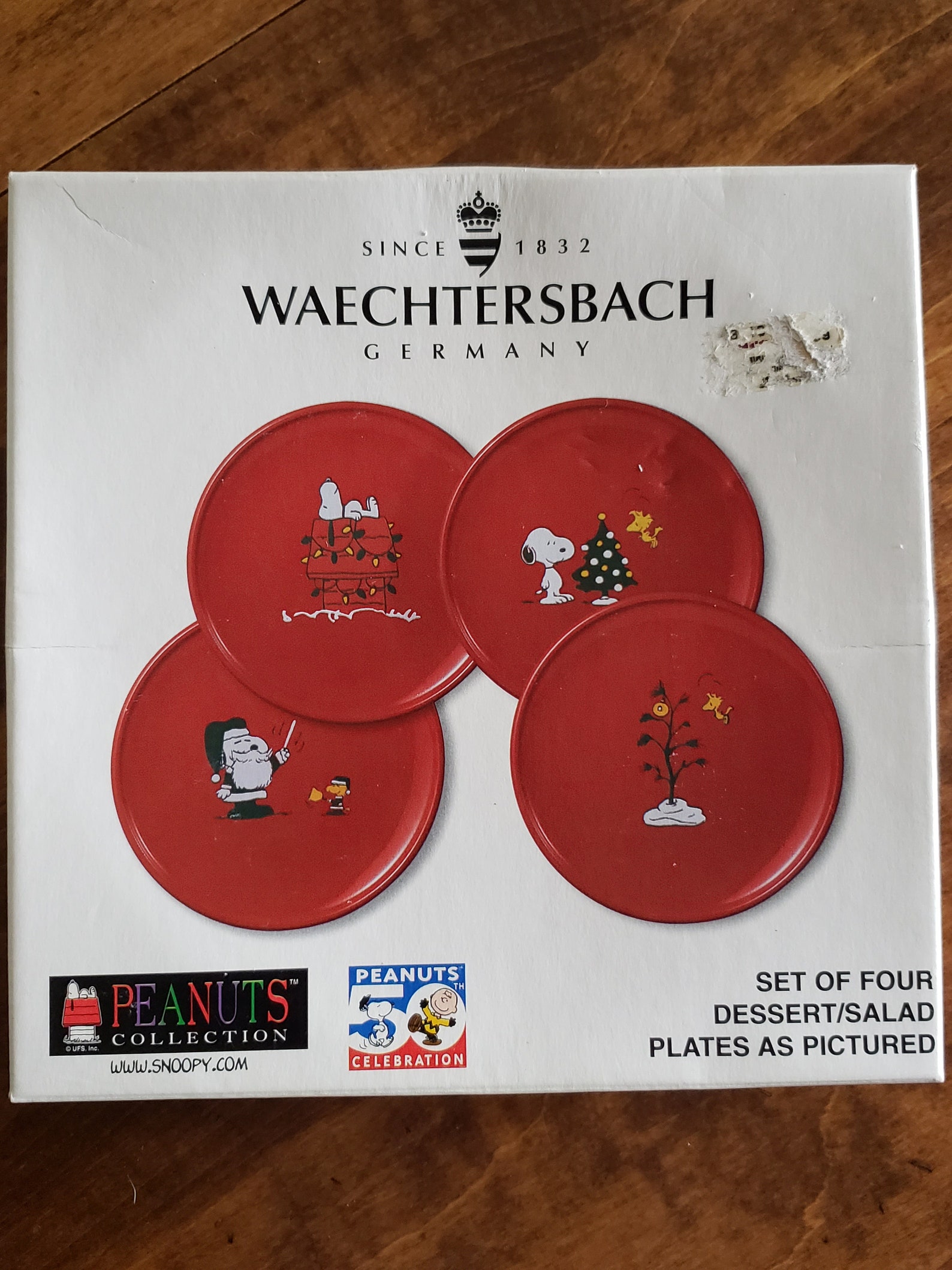 Snoopy Christmas Waechtersbach Plate Set of Four Gift for - Etsy