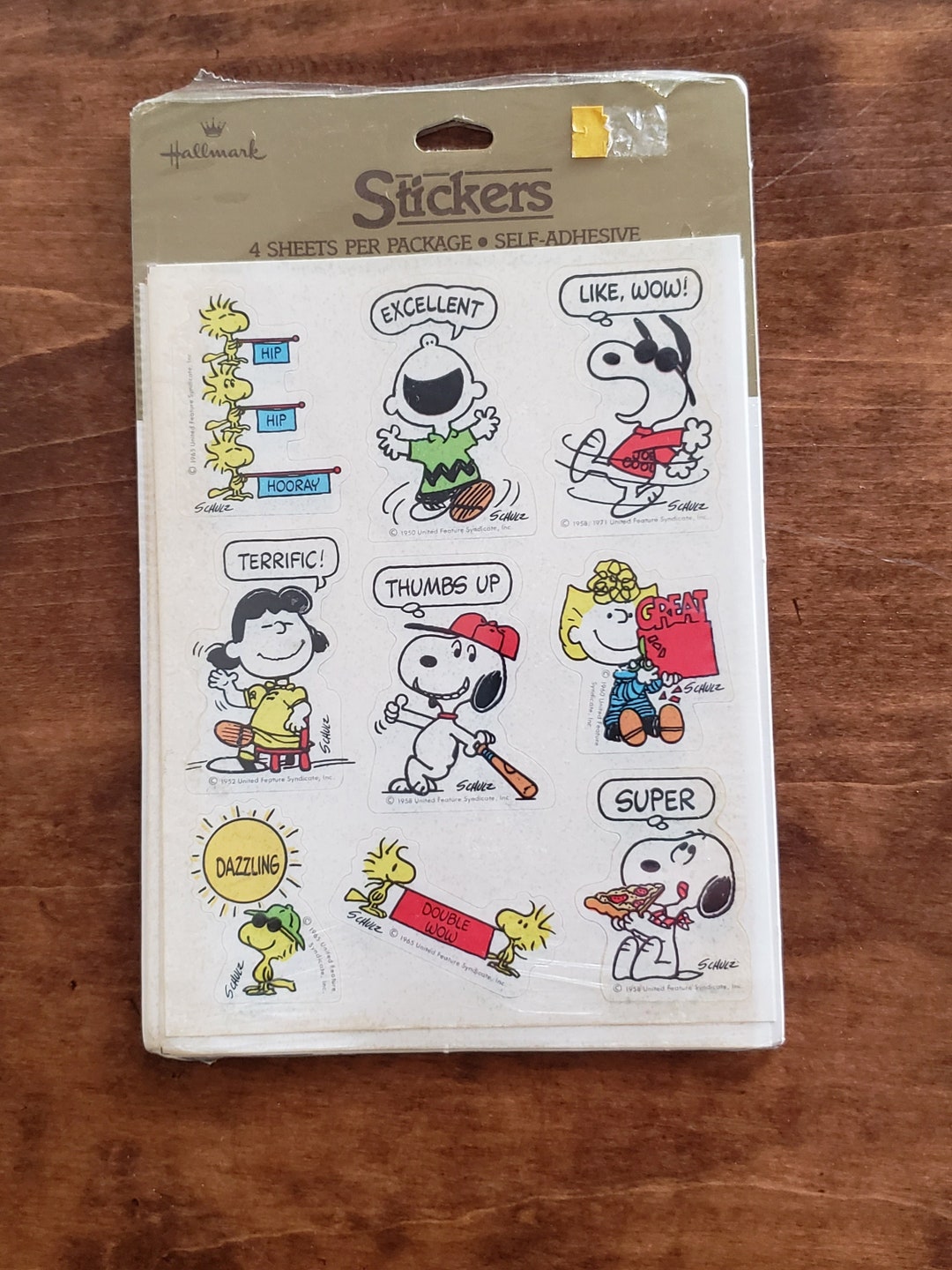 Snoopy Peanuts Stickers 4 Sheets New in Unopened Package by Hallmark ...