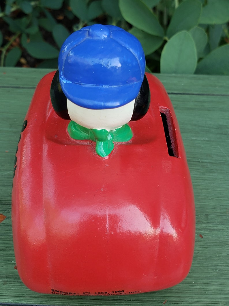 RARE Snoopy Race Car Racer Bank Gift for Race Car Driver - Etsy