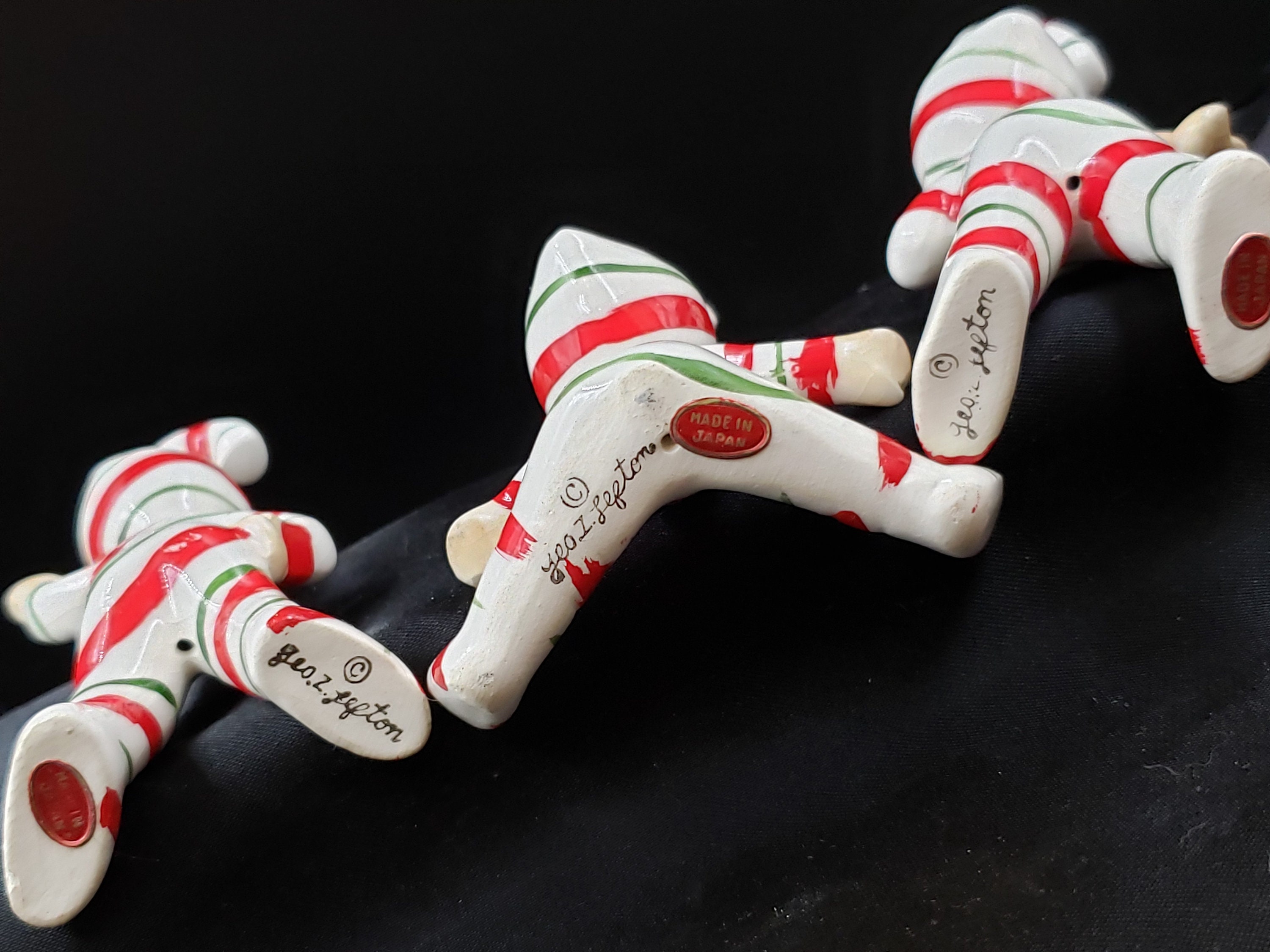 Super CUTE Lefton Candy Cane Striped Pixie Kids Set of 3 | Etsy