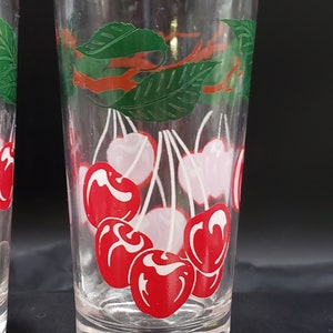 Retro Vintage Tall Cherry Juice Glasses Set of 2 Swanky Swig Juice ...