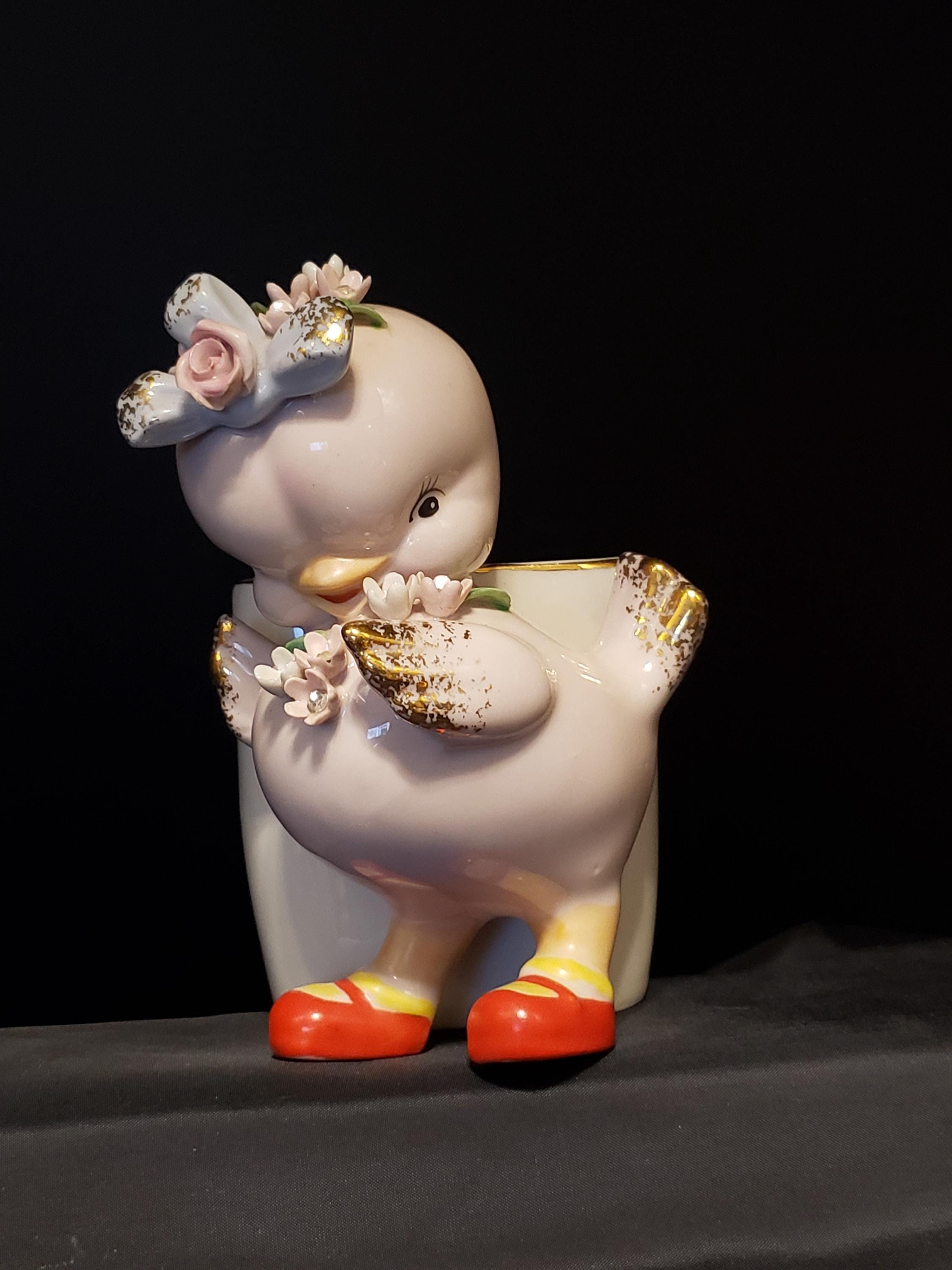 Vintage Lefton Planters 6311 Girl Planter In Lefton Figurines