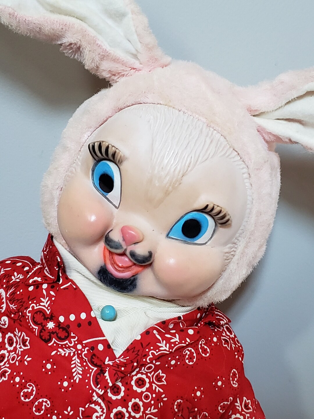 RARE Large Rubber Faced Stuffed Plush Bunny Rabbit Gift for Retro ...