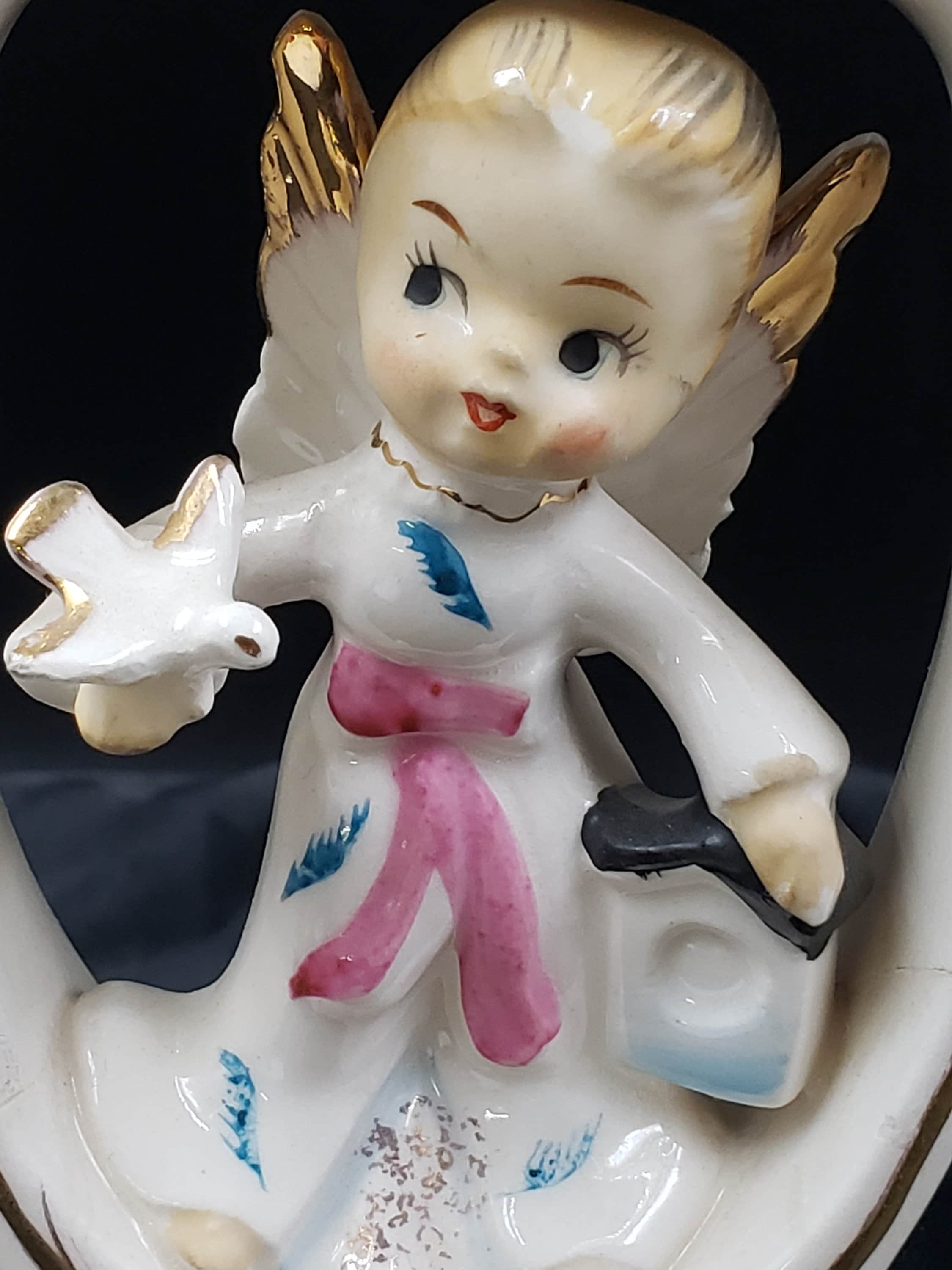 Vintage Monday Angel With Bird Wall Plaque Gift for Collector Keepsake ...