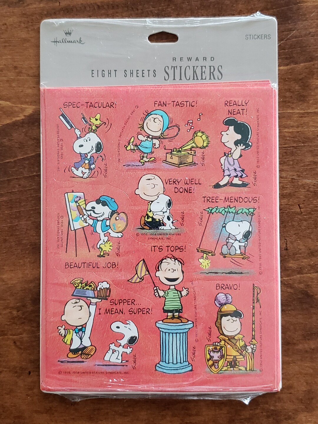 Peanuts Stickers 8 Sheets New in Unopened Package by Hallmark Gift for ...