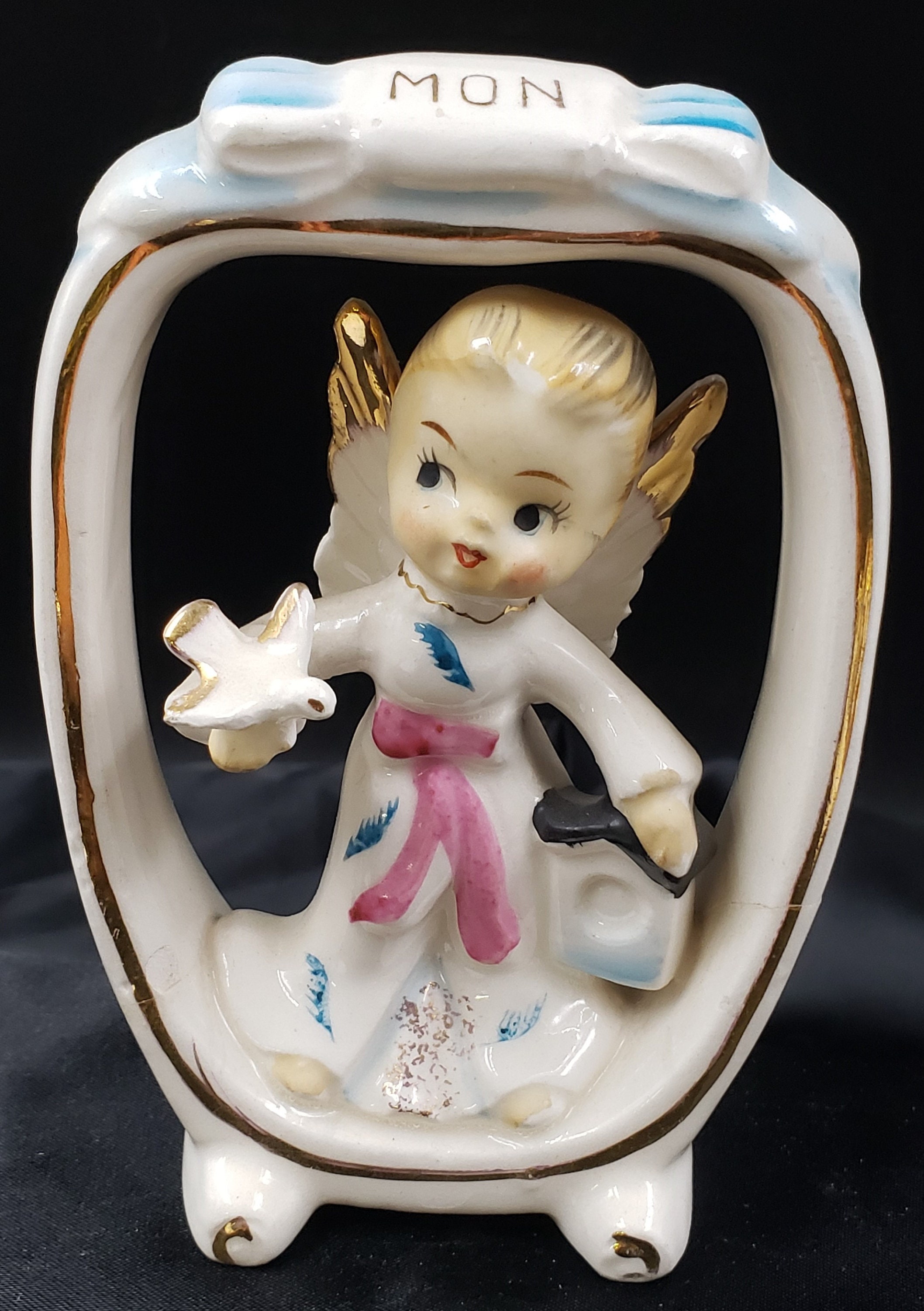 Vintage Monday Angel With Bird Wall Plaque Gift for Collector Keepsake ...